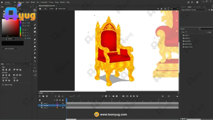 Royal King Throne (Singhasan) & Darbari Chairs – Golden Furniture Prop ...