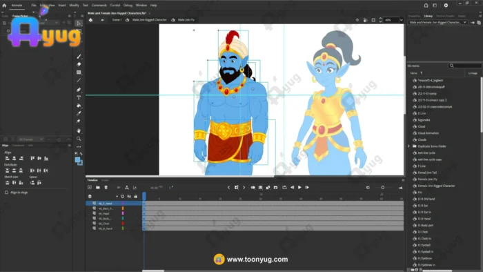 Male & Female Jinn (Genie) – Blue Magical Characters with Floating ...