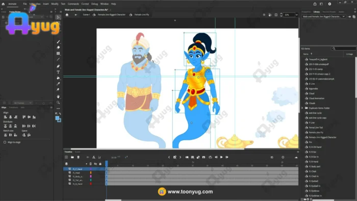 Male & Female Jinn (Genie) – Blue Magical Characters with Floating ...