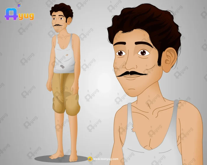 Poor Village Man (Gareeb Kisan) – Thin & Ragged Character for Moral ...