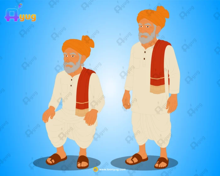 Sarpanch (Village Head) – Fully Rigged Character with Sitting Pose ...