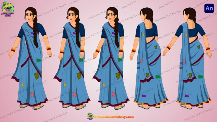 Poor Indian Village Woman (Gareeb Mahila) – 2D Vector Rigged Character ...