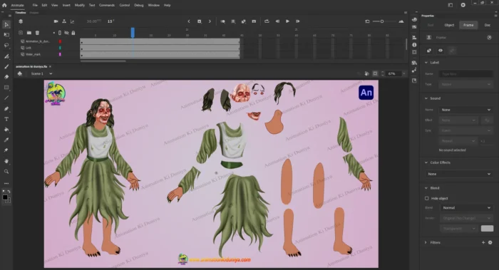 Scary Witch Zombie Character – 2D Horror Rig with Multiple Poses (Adobe ...