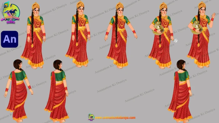 Goddess Lakshmi Devi 2D Character Design – Hindu Mythology Vector Asset ...