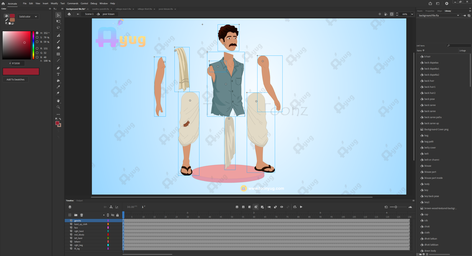 Poor Kisan (Farmer) Indian Village Animated Human Character – Toonyug ...